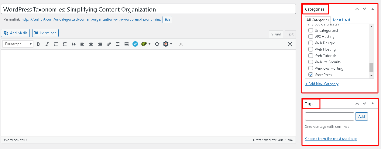 WordPress Taxonomies: Simplifying Content Organization - TezHost